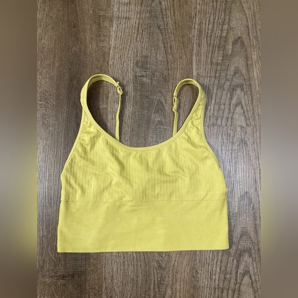 Tops | Yellow Ribbed Crop Top | Poshmark